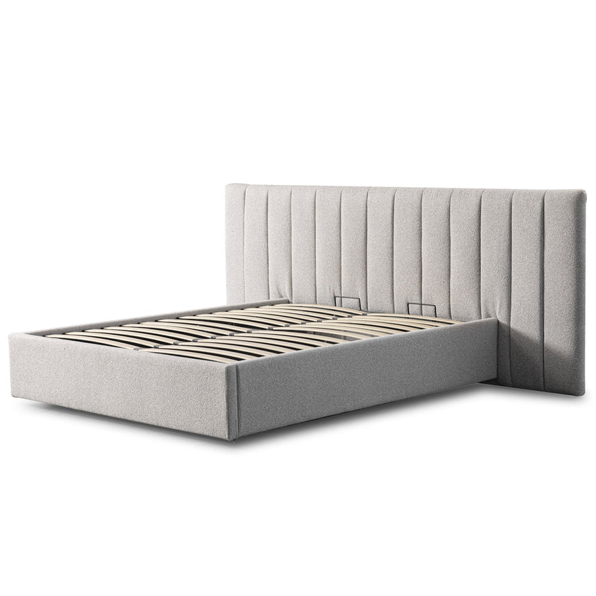 Wide Base Queen Bed Frame - Clay Grey with Storage– House of Isabella AU