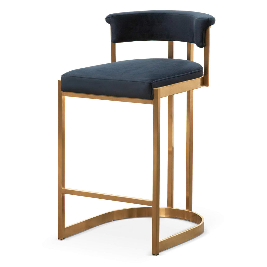 Indigo Velvet Bar Stool - Golden Base– House of Isabella AU