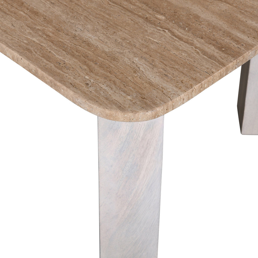 1.2m Travertine Top Coffee Table - White Base– House of Isabella AU