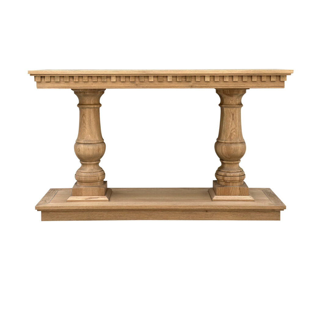 Balustrade Console Table Weathered Oak – House of Isabella AU