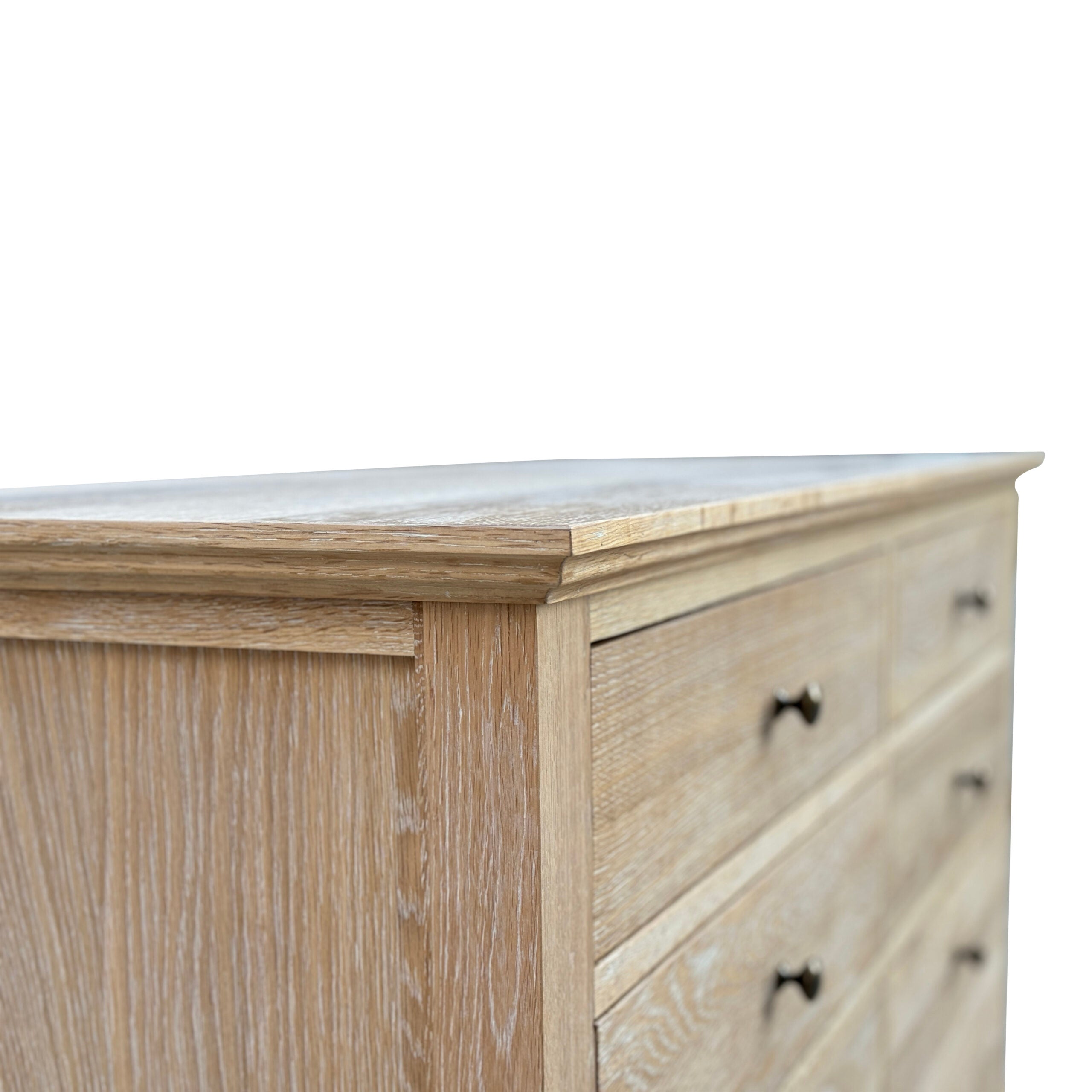 Emmerson 8 Drawers Dresser Whitewash Oak Round Knobs | House of Isabella AU
