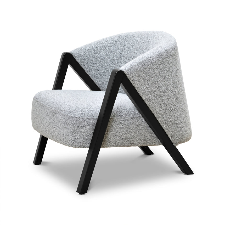 Fabric Armchair - Light Grey Fleck - Black Oak | House of Isabella AU