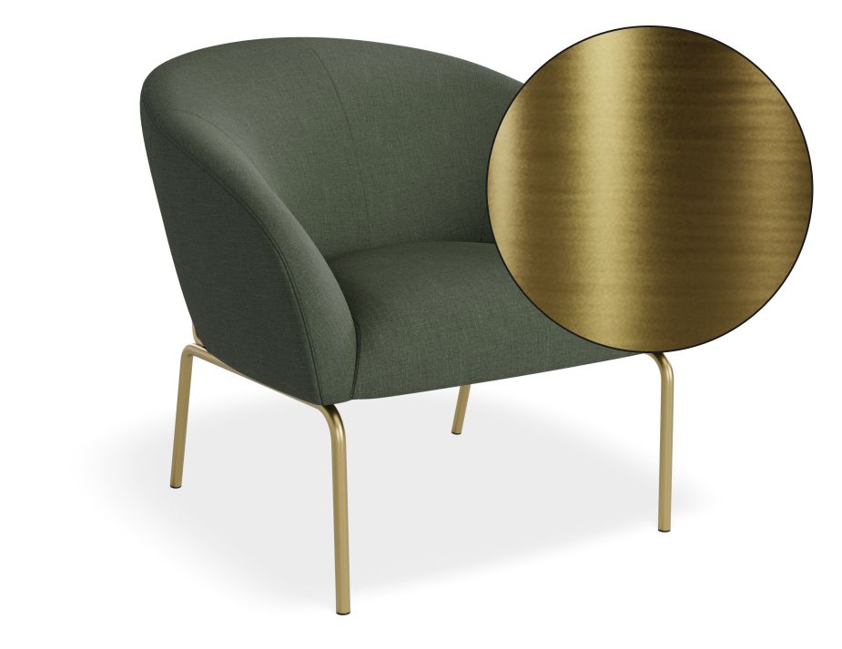 Solace Lounge Chair - Kelp Green - Brushed Matt Gold Legs– House of ...