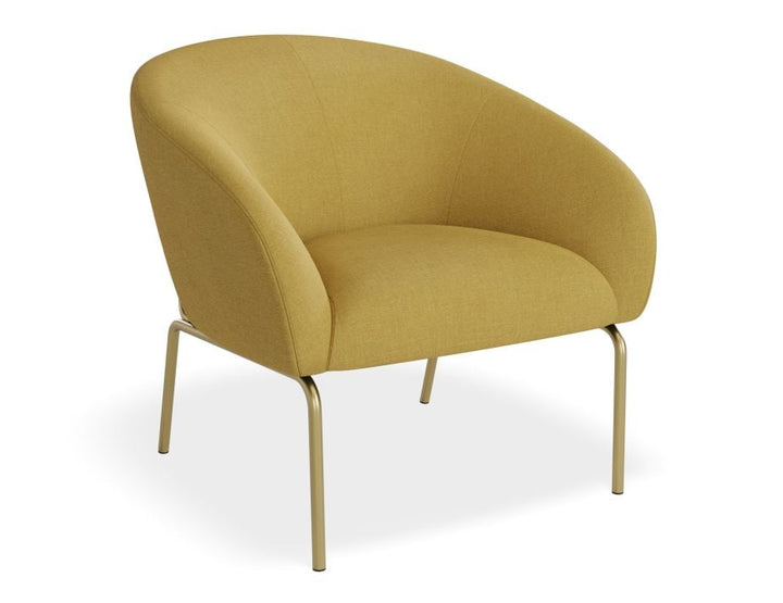 Solace Lounge Chair - Tuscan Yellow - Brushed Matt Gold Legs | House of ...