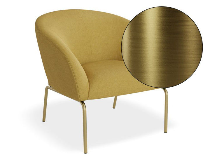 Solace Lounge Chair - Tuscan Yellow - Brushed Matt Gold Legs | House of ...