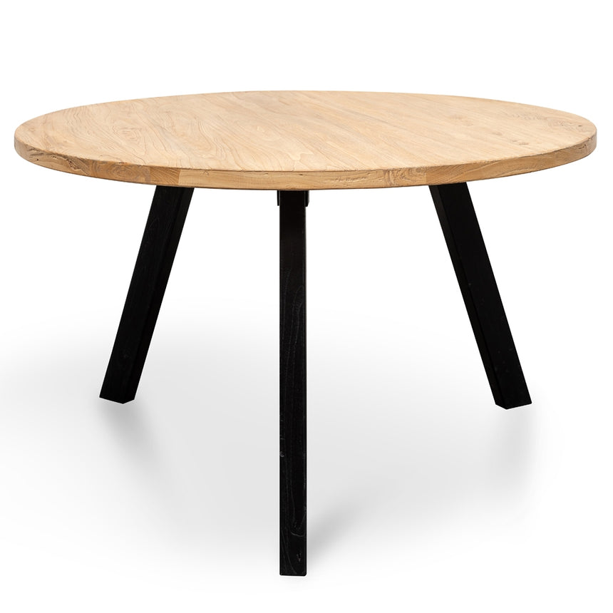 Reclaimed 1.25m Round Dining Table - Black Legs – House of Isabella AU