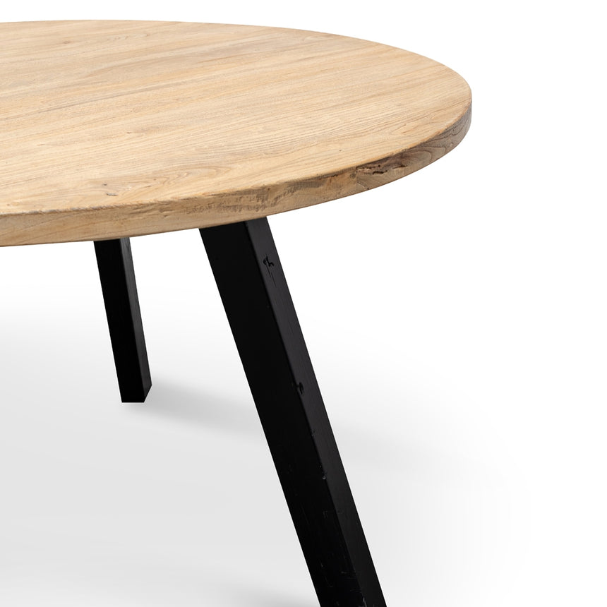 Reclaimed 1.25m Round Dining Table - Black Legs – House of Isabella AU
