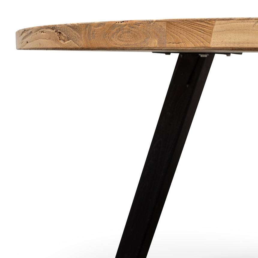 Reclaimed 1.25m Round Dining Table - Black Legs – House of Isabella AU