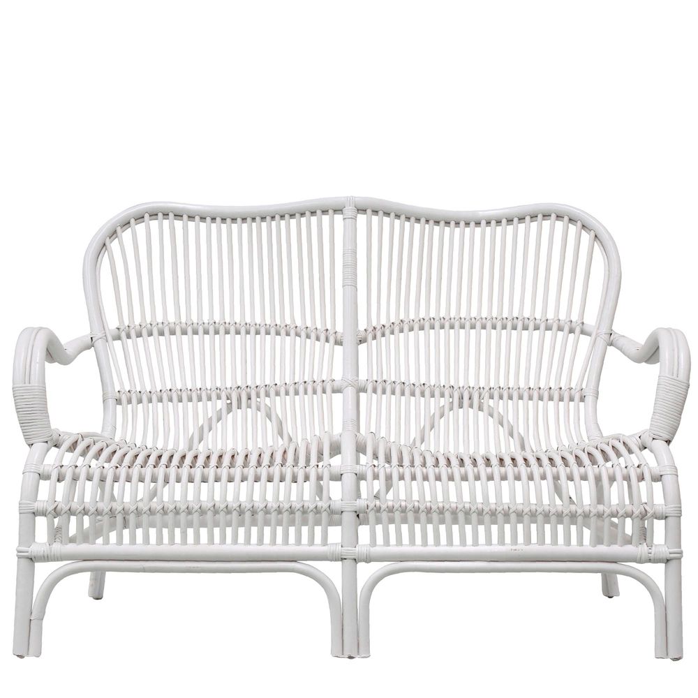Seville Rattan 2 Seater White | House of Isabella AU