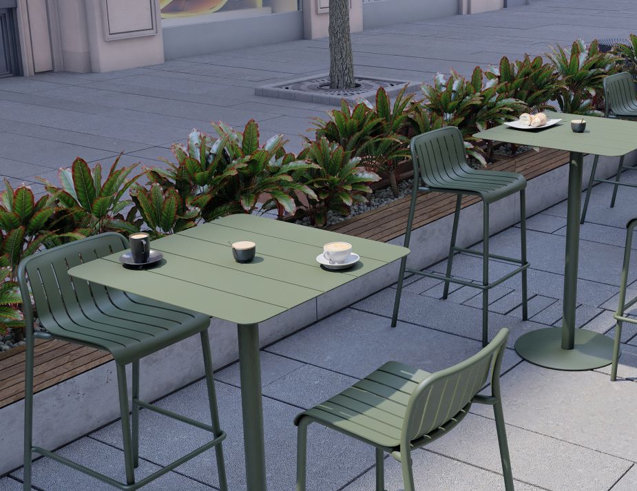 Roku High Bar Table - Outdoor - Eucalyptus Green - 65 x 65cm Table Top ...