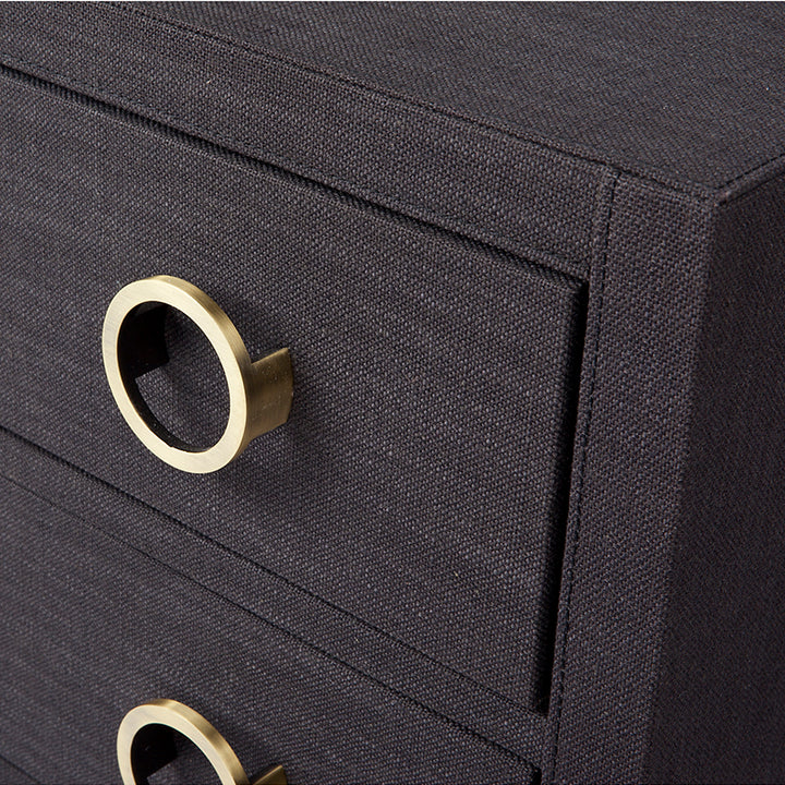 Astley Upholstered Bedside Table - Charcoal | House of Isabella AU