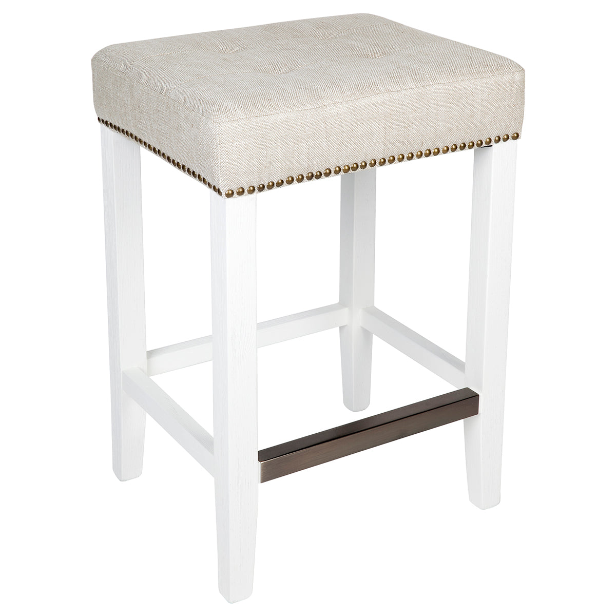 Canyon White Kitchen Stool - Natural Linen– House of Isabella AU