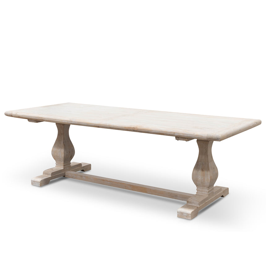 Dining Table 2.4m - Rustic White Washed – House of Isabella AU