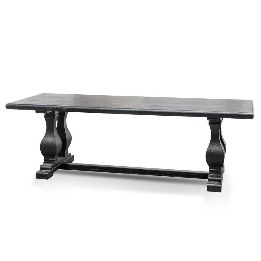 Elm Wood Dining Table 2.4m - Full Black – House of Isabella AU