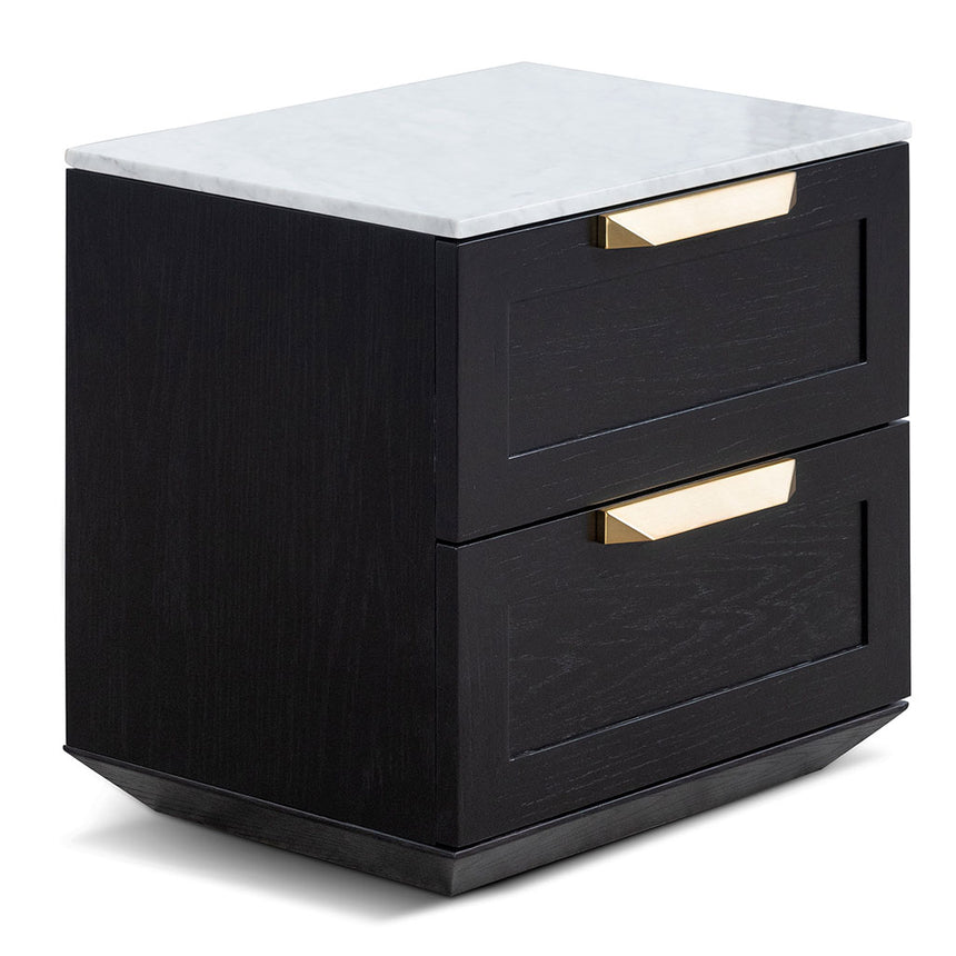 Bedside Table - Black with Marble Top– House of Isabella AU