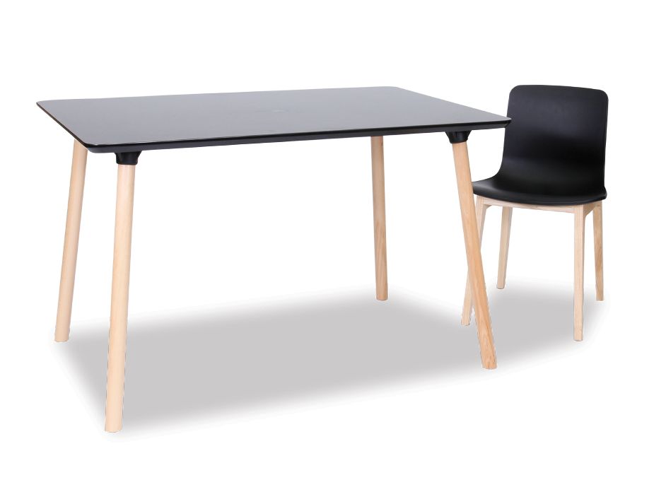 Massa Table - 120x80cm - Natural Legs - Black Top | House of Isabella AU