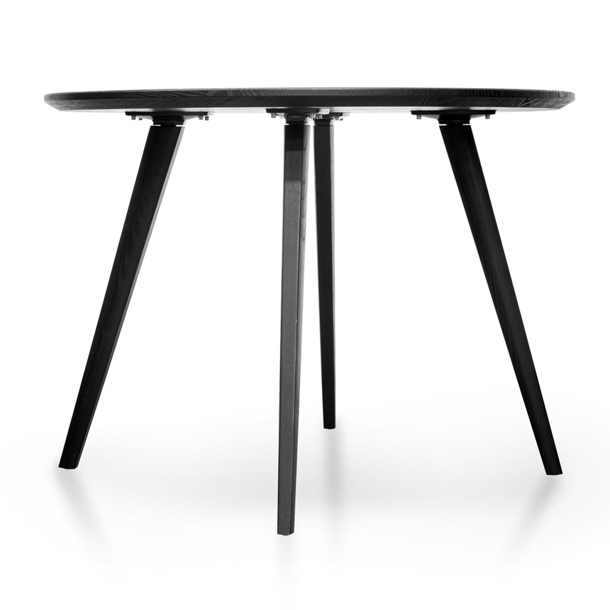 100cm Round Dining Table - Black Veneer Top - Black Legs– House of ...