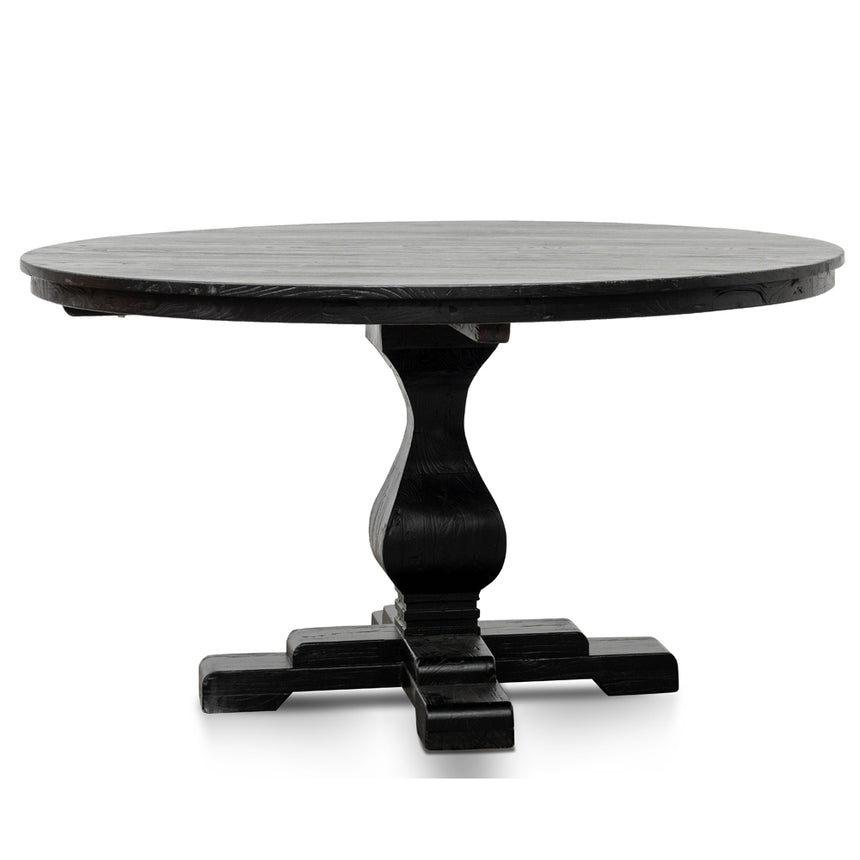 Reclaimed 140cm Round Dining Table - Rustic Black– House of Isabella AU