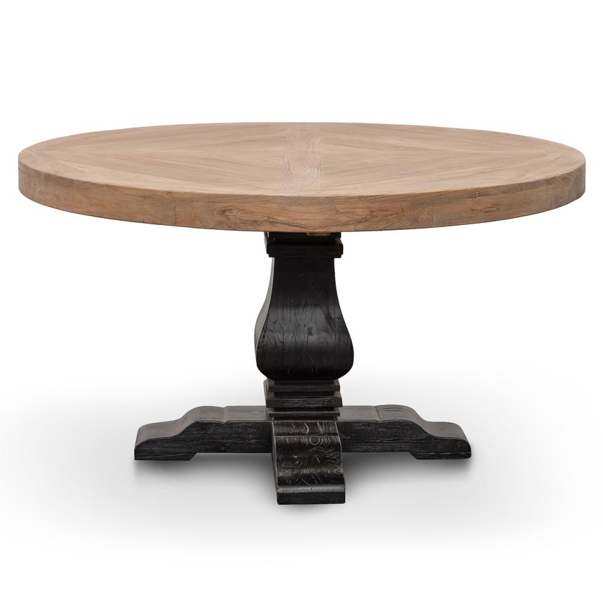 Natural Wooden Round Dining Table - Black Base– House of Isabella AU