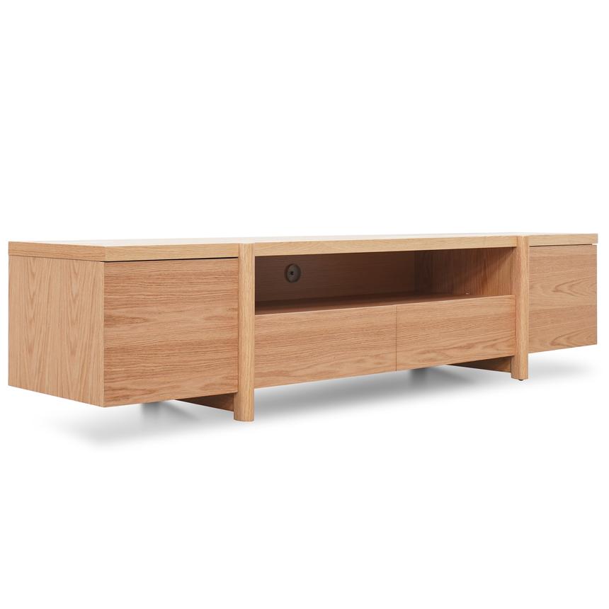 2.1m Entertainment TV Unit - Lowline - Full Natural - Timber Legs ...