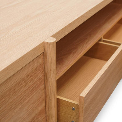 2.1m Entertainment TV Unit - Lowline - Full Natural - Timber Legs ...