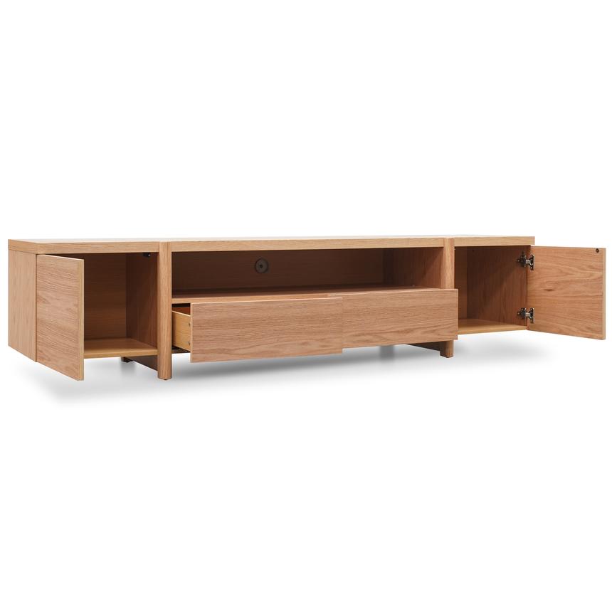 2.1m Entertainment TV Unit - Lowline - Full Natural - Timber Legs ...